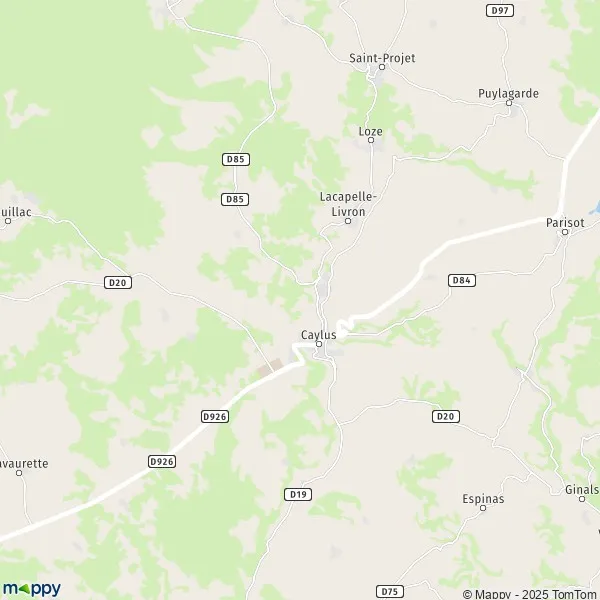 Map Caylus: map of Caylus (82160) and practical information