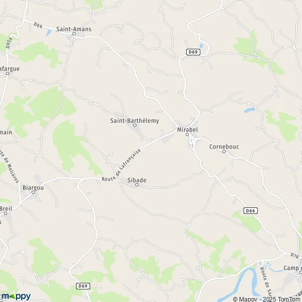 Map Mirabel: map of Mirabel (82440) and practical information