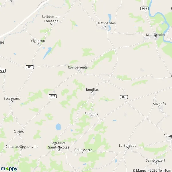 Map Bouillac: map of Bouillac (82600) and practical information