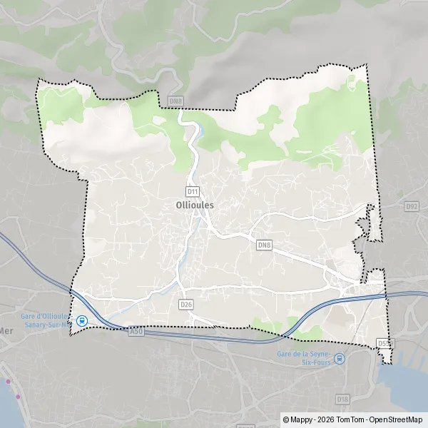 Map Ollioules: map of Ollioules (83190) and practical information