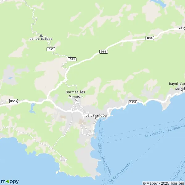 Map Bormes-les-Mimosas: map of Bormes-les-Mimosas (83230) and practical ...