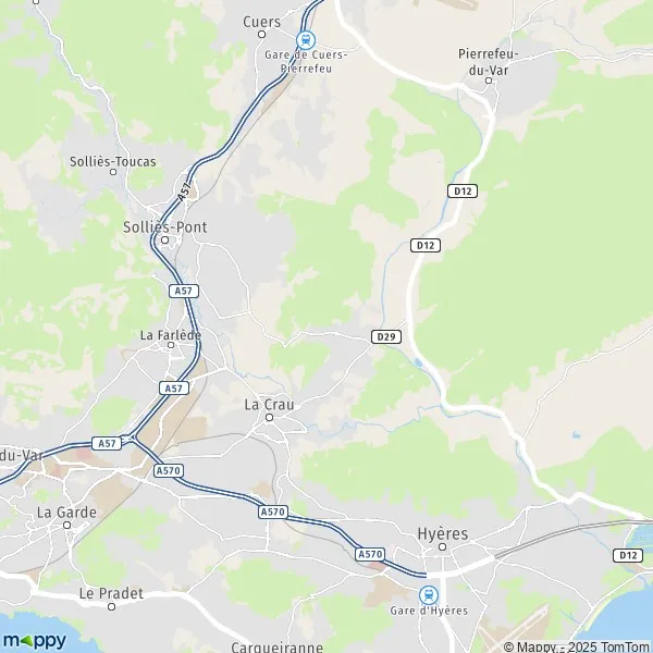 Map La Crau: map of La Crau (83260) and practical information