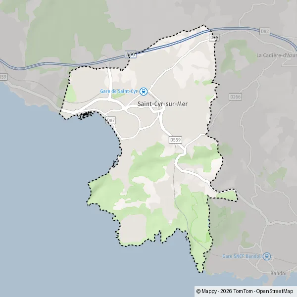 Map Saint-Cyr-sur-Mer: map of Saint-Cyr-sur-Mer (83270) and practical ...