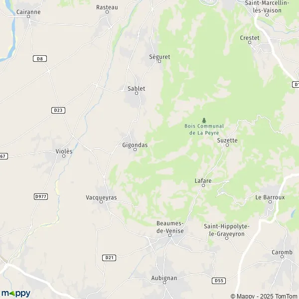 Map Gigondas: map of Gigondas (84190) and practical information