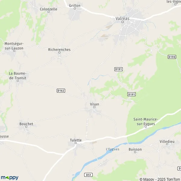 Map Visan: map of Visan (84820) and practical information