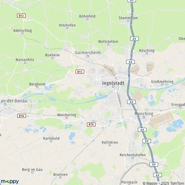 Map Ingolstadt: map of Ingolstadt (85049) and practical information