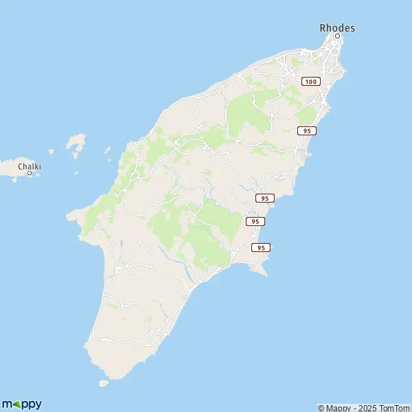 Map Rhodes: map of Rhodes (851 01) and practical information