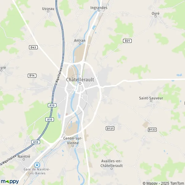 Map Châtellerault: map of Châtellerault (86100) and practical information