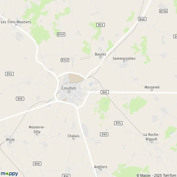 Map Loudun: map of Loudun (86200) and practical information