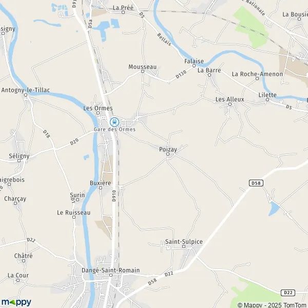 Map Les Ormes: map of Les Ormes (86220) and practical information