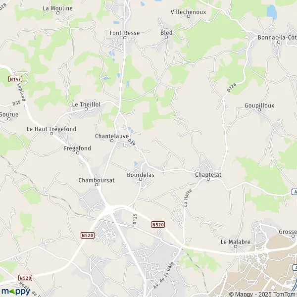 Map Chaptelat: map of Chaptelat (87270) and practical information