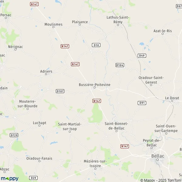 Map Val-d'Oire-et-Gartempe: map of Val-d'Oire-et-Gartempe (87320) and ...