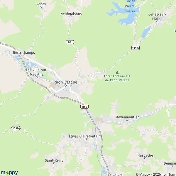 Map Raon-l'Étape: map of Raon-l'Étape (88110) and practical information