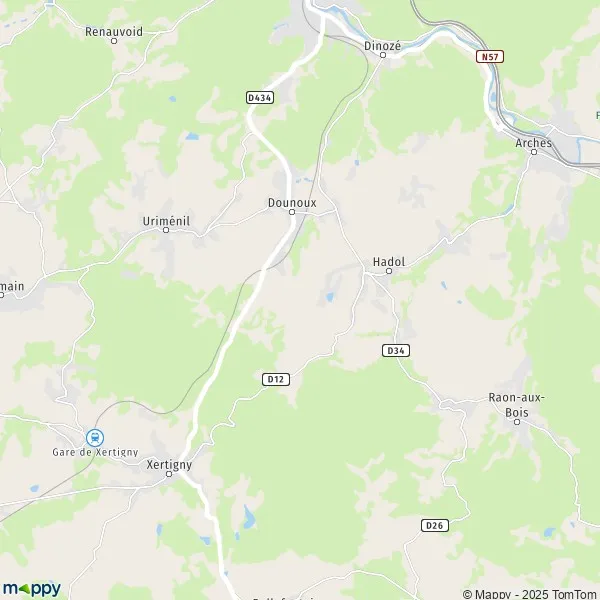 Map Hadol: map of Hadol (88220) and practical information