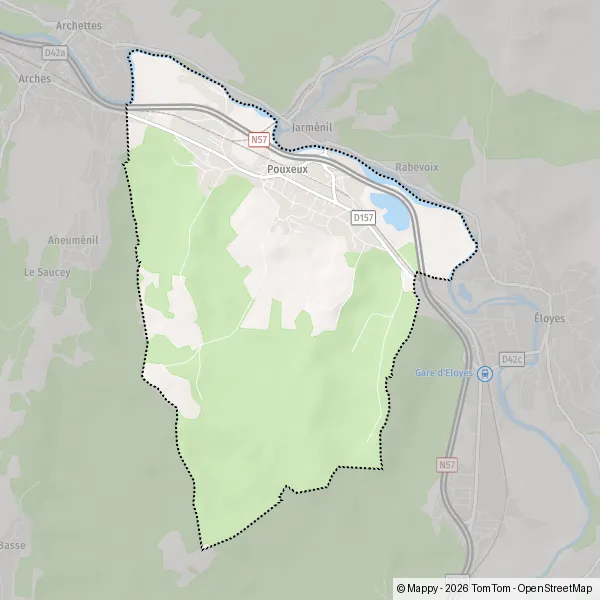 Map Pouxeux: map of Pouxeux (88550) and practical information