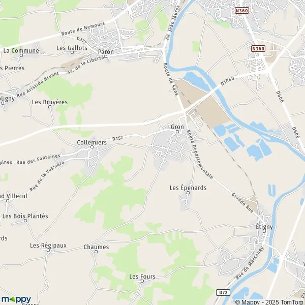 Map Gron: map of Gron (89100) and practical information