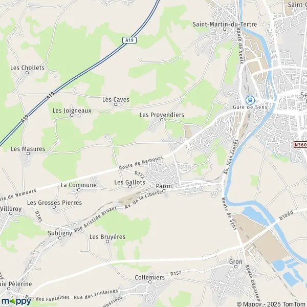 Map Paron: map of Paron (89100) and practical information