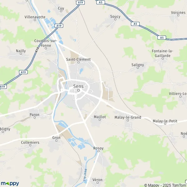 Map Sens: map of Sens (89100) and practical information