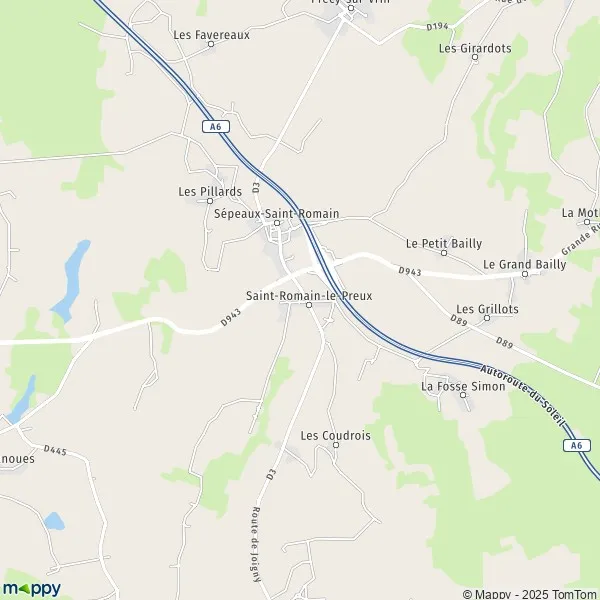 Map Sépeaux-Saint-Romain: map of Sépeaux-Saint-Romain (89116) and ...