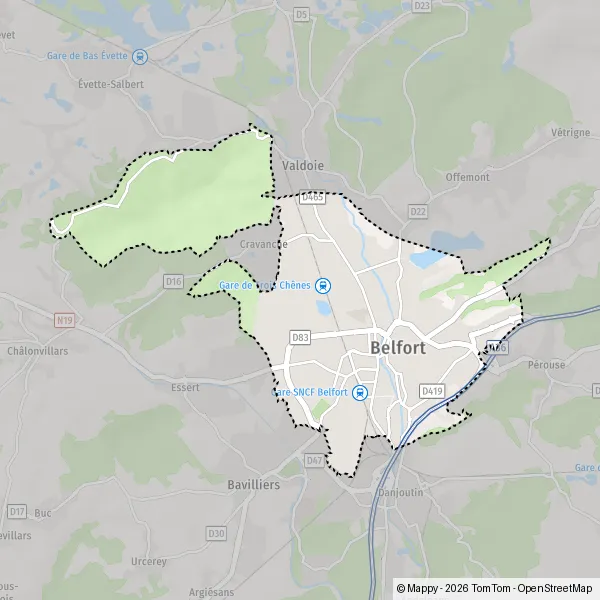 Map Belfort: map of Belfort (90000) and practical information