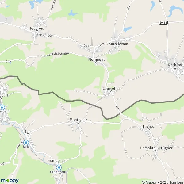 Map Courcelles: map of Courcelles (90100) and practical information