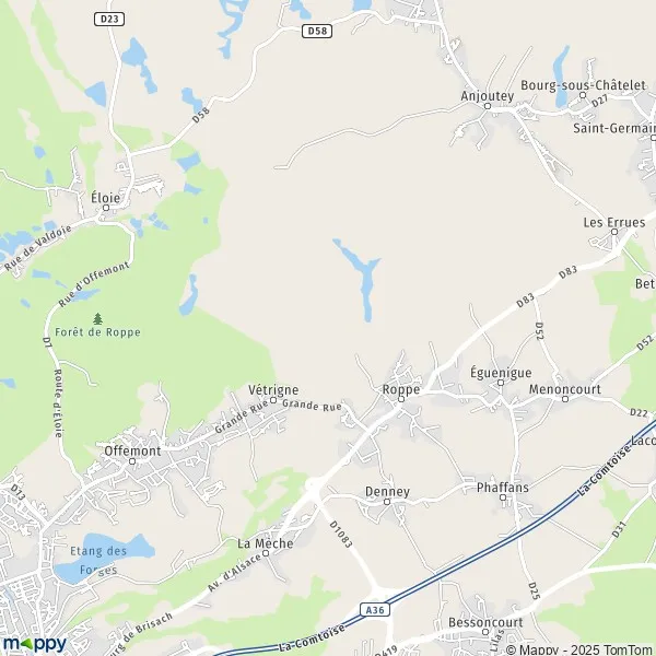 Map Roppe: map of Roppe (90380) and practical information