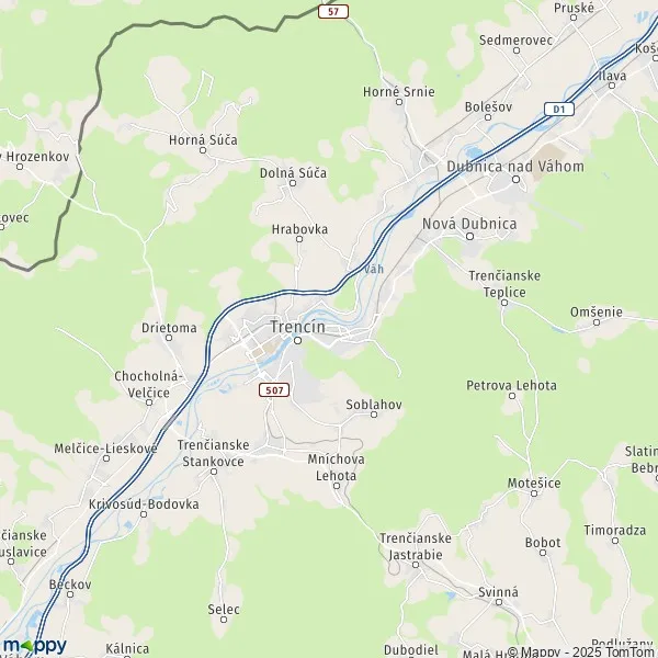 Map Trencín: map of Trencín (911 01) and practical information