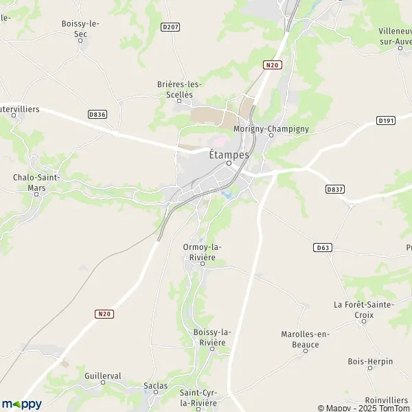 Map Etampes: map of Etampes (91150) and practical information