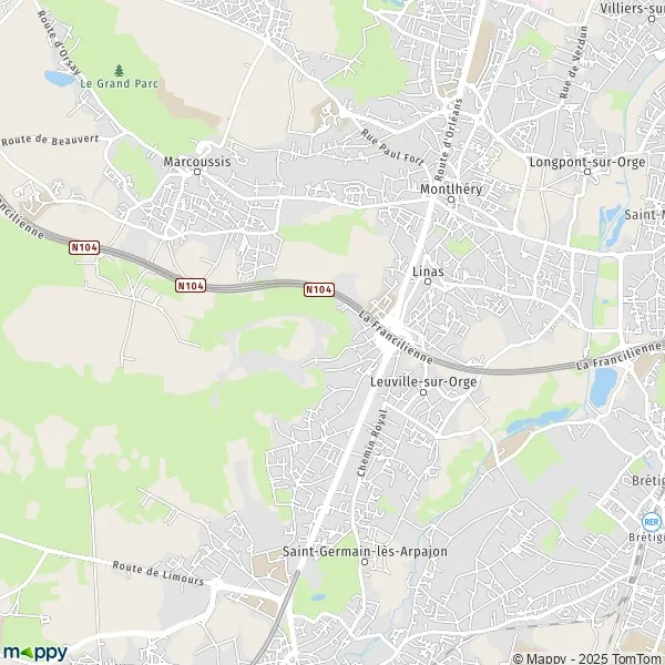 Map Linas: map of Linas (91310) and practical information