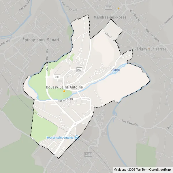 Map Boussy-Saint-Antoine: map of Boussy-Saint-Antoine (91800) and ...