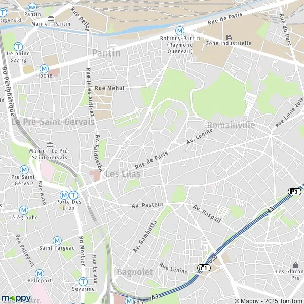 Map Les Lilas: map of Les Lilas (93260) and practical information