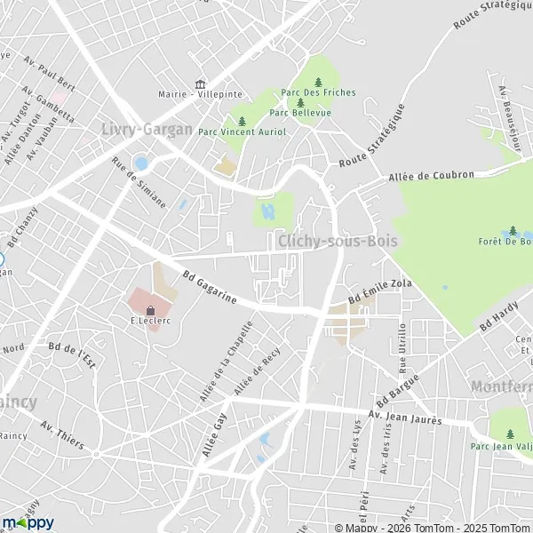 Map Clichy-sous-Bois: map of Clichy-sous-Bois (93390) and practical ...