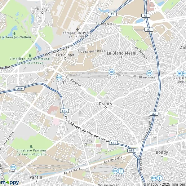 Map Drancy: map of Drancy (93700) and practical information