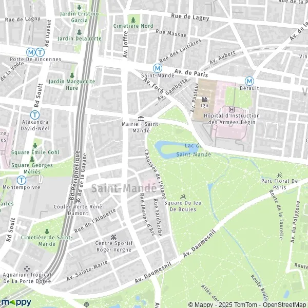 Map Saint-Mandé: map of Saint-Mandé (94160) and practical information