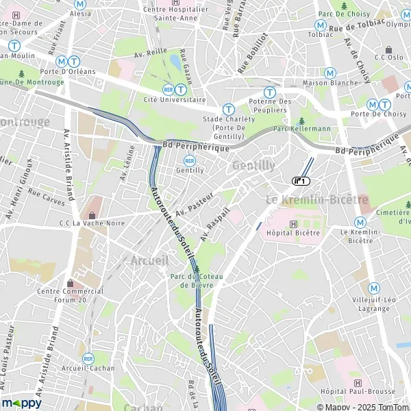 Map Gentilly: map of Gentilly (94250) and practical information