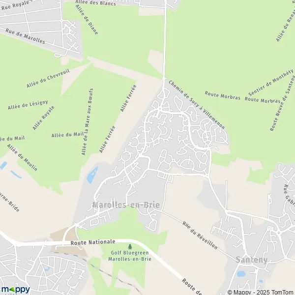 Map Marolles-en-Brie: map of Marolles-en-Brie (94440) and practical ...
