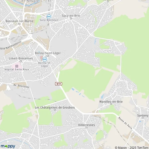 Map Boissy-Saint-Léger: map of Boissy-Saint-Léger (94470) and practical ...
