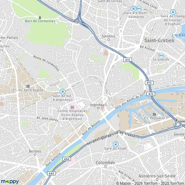 Map Argenteuil: map of Argenteuil (95100) and practical information