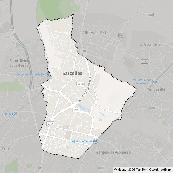 Map Sarcelles: map of Sarcelles (95200) and practical information