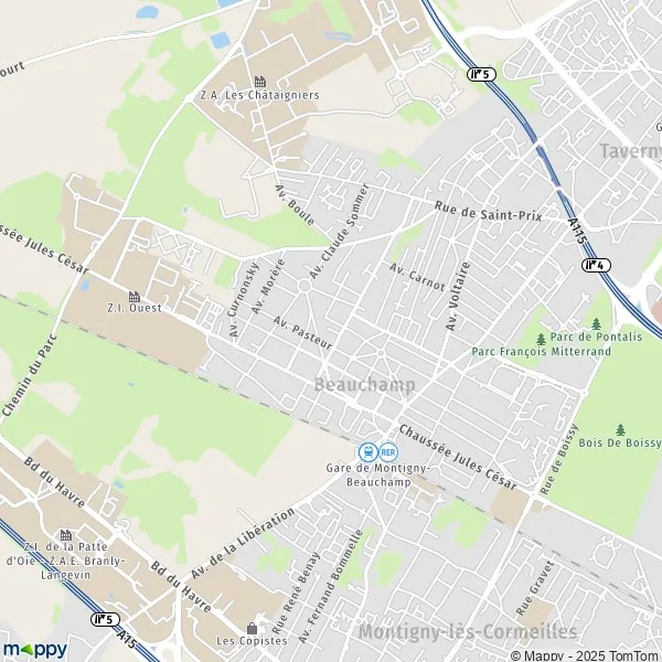 Map Beauchamp: map of Beauchamp (95250) and practical information