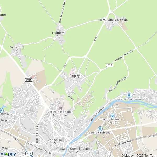 Map Énnery: map of Énnery (95300) and practical information