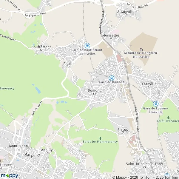 Map Domont: map of Domont (95330) and practical information