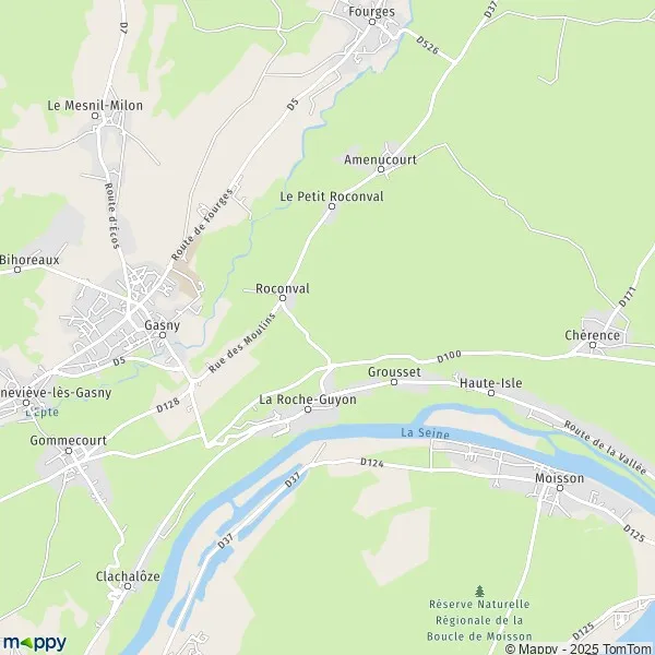 Map La Roche-Guyon: map of La Roche-Guyon (95780) and practical information