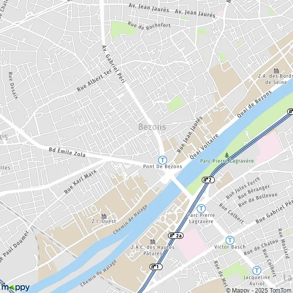 Map Bezons: map of Bezons (95870) and practical information