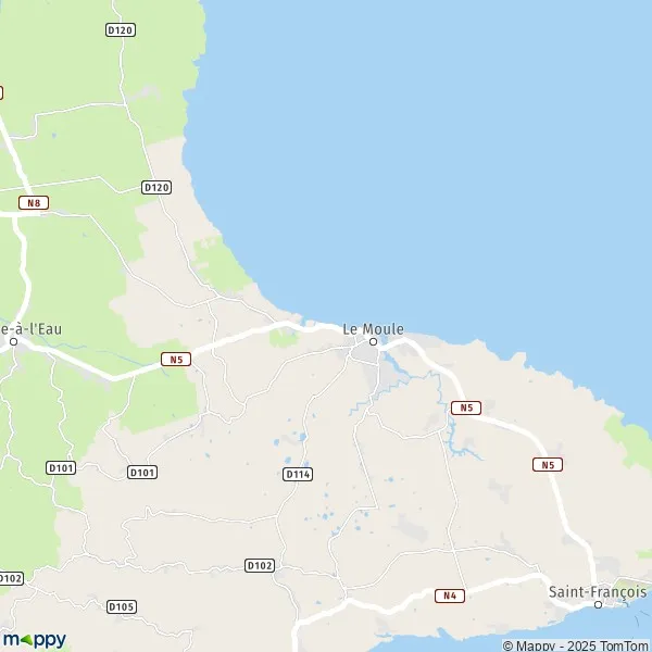 Map Le Moule: map of Le Moule (97160) and practical information