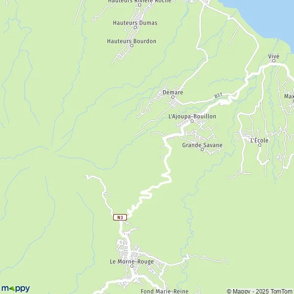 Map L'Ajoupa-Bouillon: map of L'Ajoupa-Bouillon (97216) and practical ...