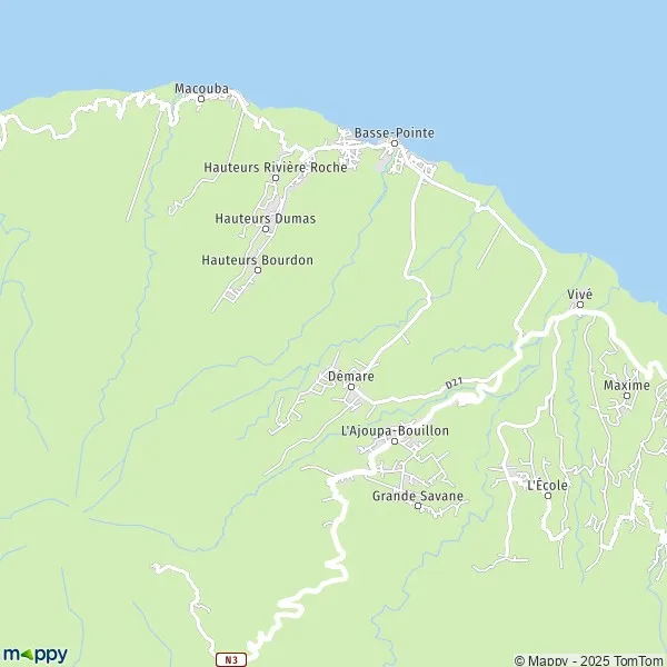 Map Basse-Pointe: map of Basse-Pointe (97218) and practical information