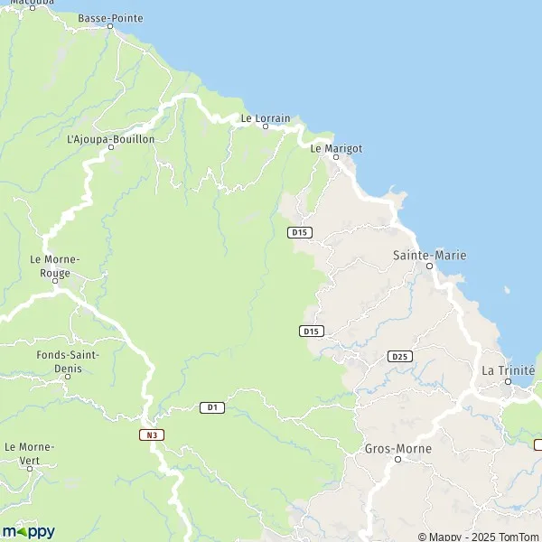 Map Le Marigot: map of Le Marigot (97225) and practical information