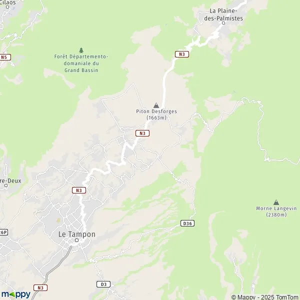 Map Le Tampon: map of Le Tampon (97418) and practical information