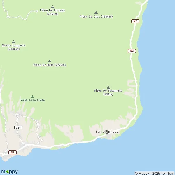 Map Saint-Philippe: map of Saint-Philippe (97442) and practical information
